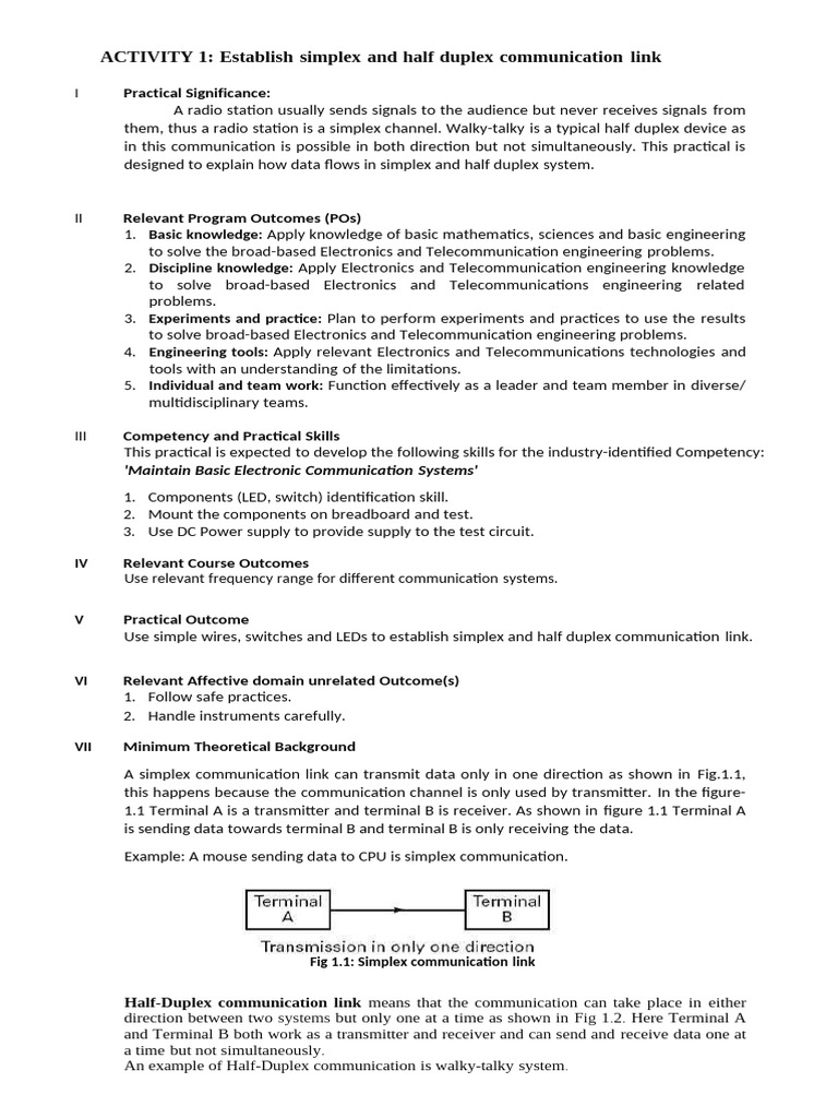 Simplex, Half Duplex, and Full Duplex Communication Links | PDF ...