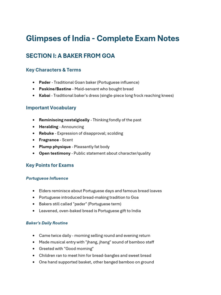 India’s Cultural Heritage: Exam Notes | PDF | Tea | Trees