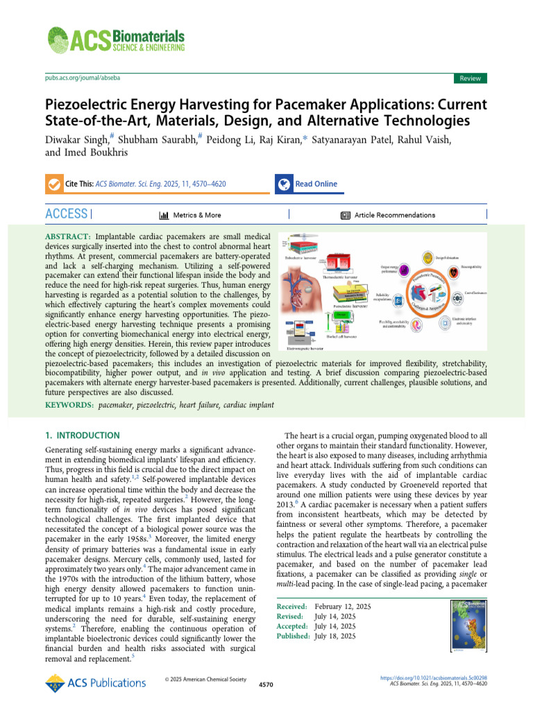 Piezoelectric Energy Harvesting for Pacemaker Applications Current ...