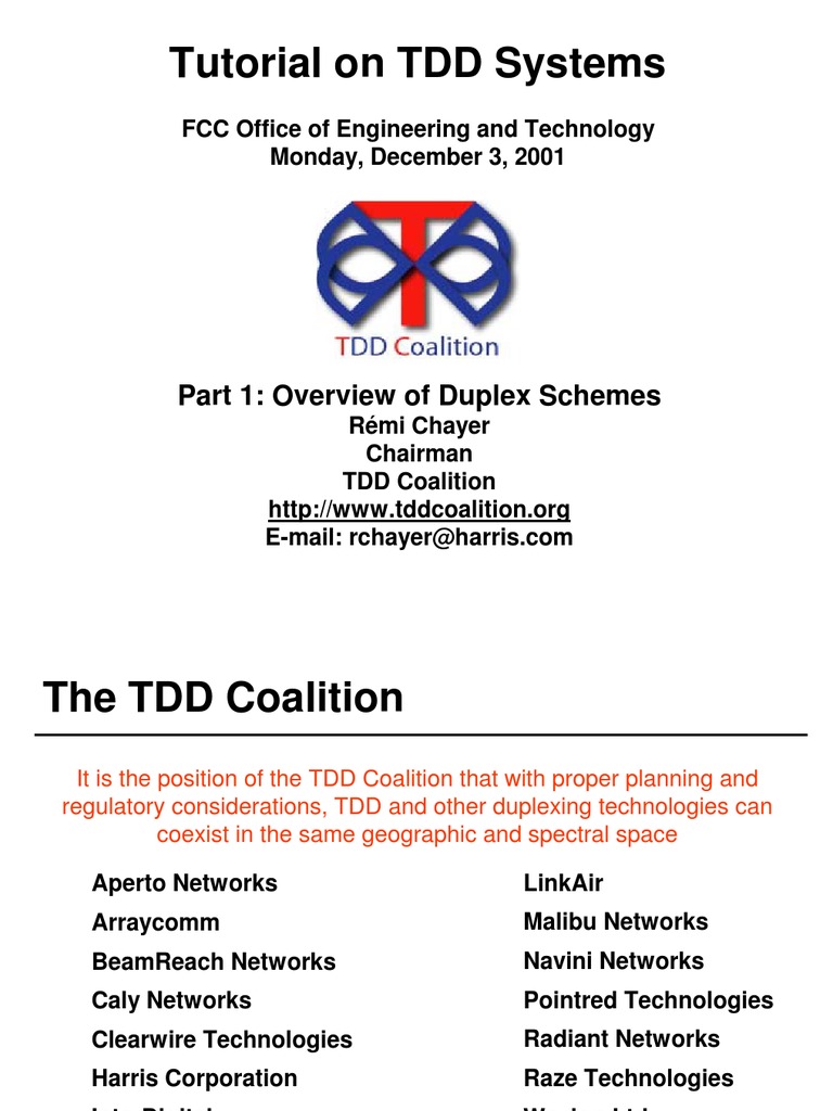 Tutorial On TDD System | PDF