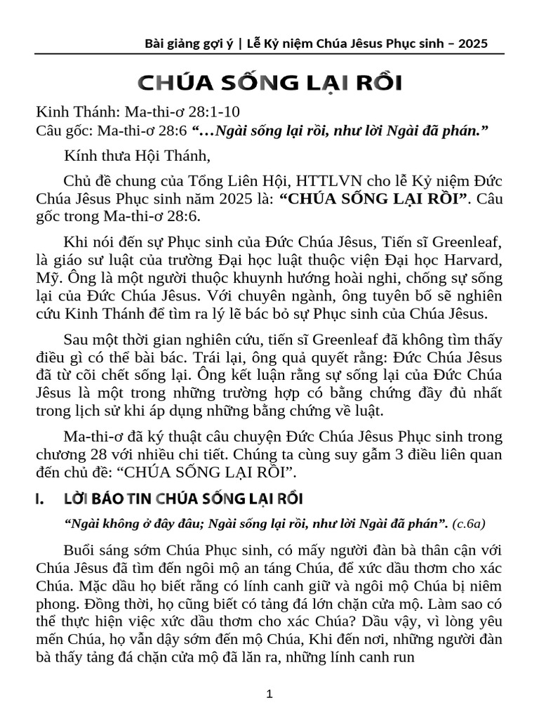 Chua Song Lai Roi | PDF