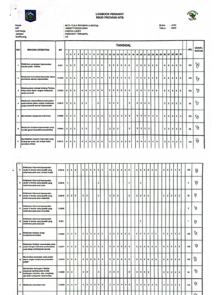 Logbook Juni-Desember Mita Yulia Rahman | PDF