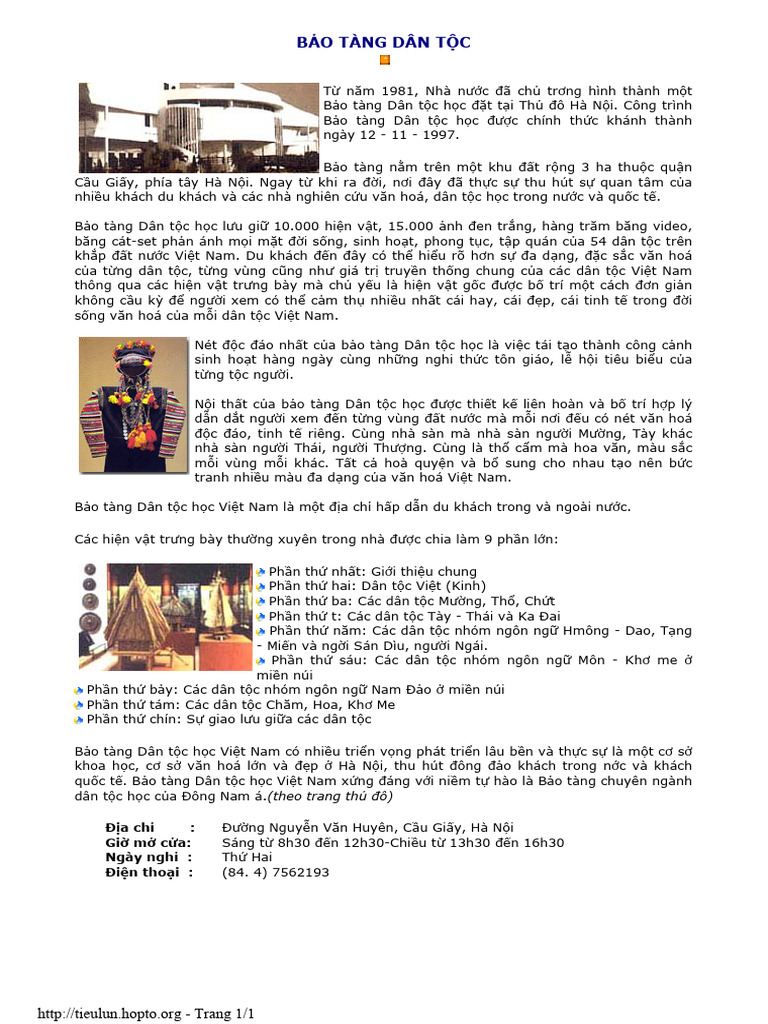 Bao Tang Dan Toc | PDF