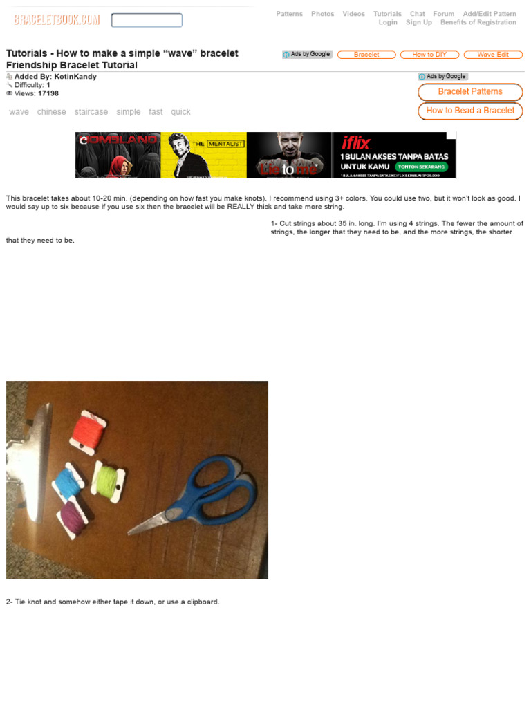 How To Make A Simple "Wave" Bracelet Friendship Bracelet Tutorial ...