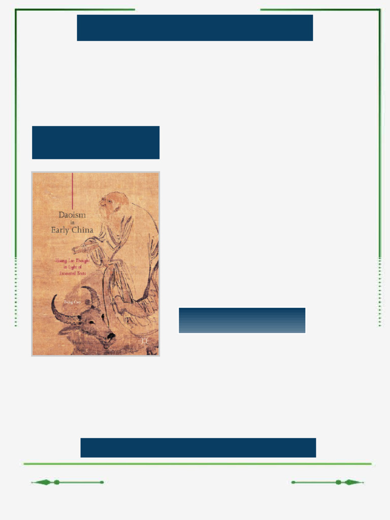 Daoism in Early China: Huang-Lao Thought in Light of Excavated Texts ...