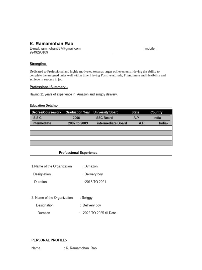 Ram Resume | PDF