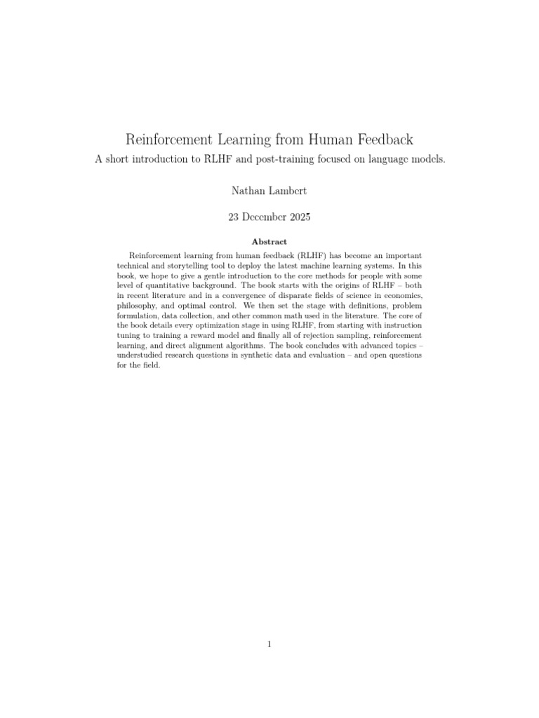 Reinforcement Learning from Human Feedback | PDF | Machine Learning ...