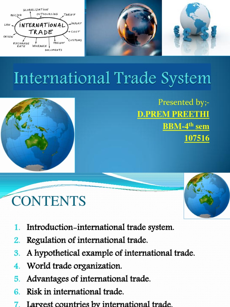 International Trade System | PDF | World Trade Organization | Trade