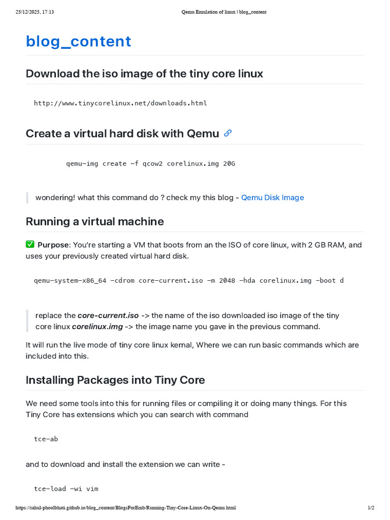Qemu Emulation of Linux _ Blog_content | PDF