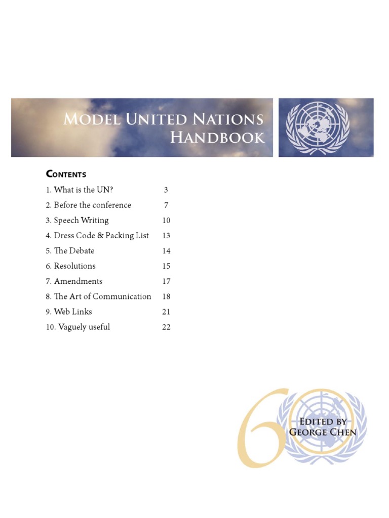 Model United Nations Handbook | PDF | United Nations | International ...