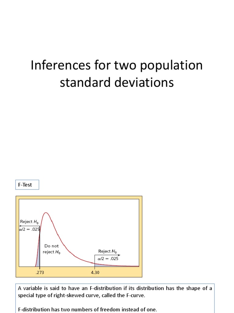 Inferences For Two Population Standard Deviations | Download Free PDF | Statistical Significance ...