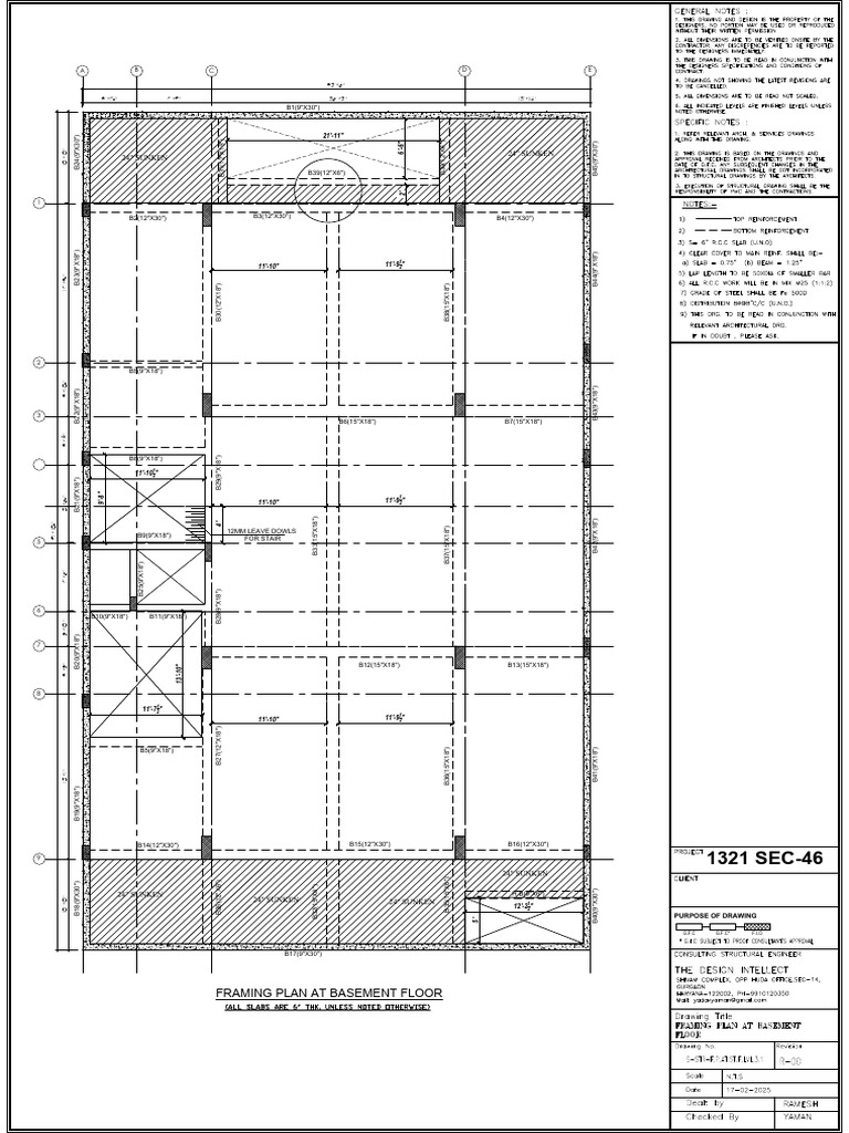 1321 Basement Slab Shuttering Plan | PDF