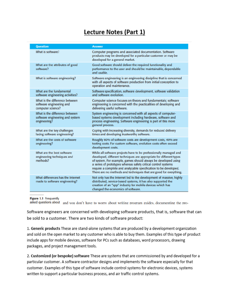 Lecture Notes Part 1 (4) | PDF | Software Development Process | Software