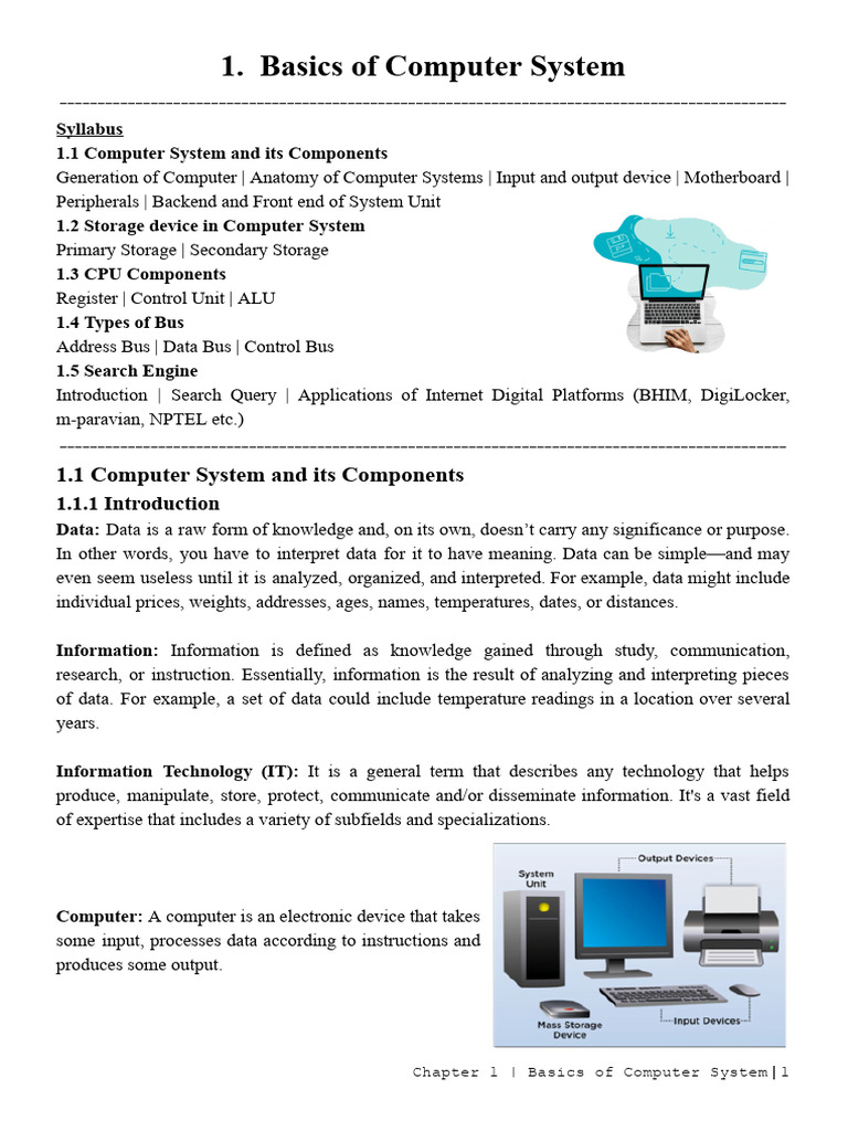 1 Basics of Computer System | PDF | Random Access Memory | Computer ...