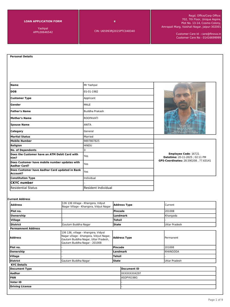 Application Form1482869 | PDF | Personal Identification Number