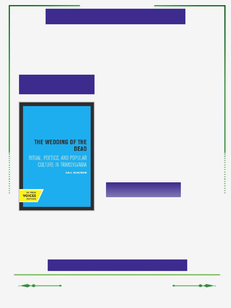 The Wedding of the Dead Ritual Poetics and Popular Culture in ...