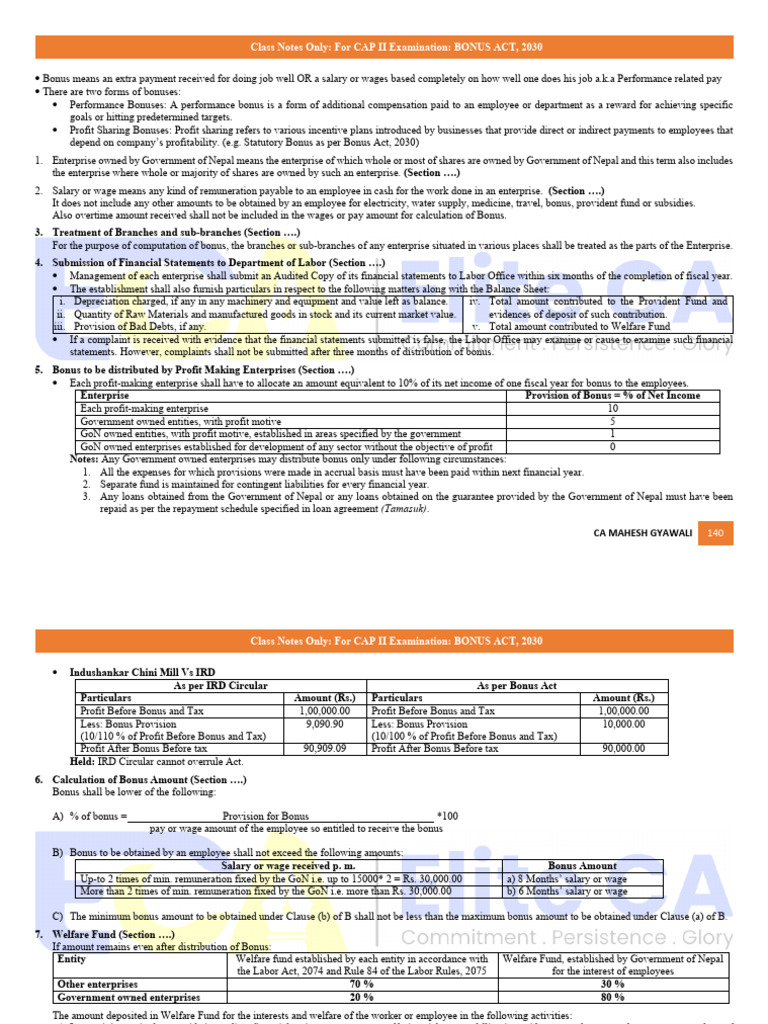 8. Bonus Act Cap2 | PDF | Salary | Employment