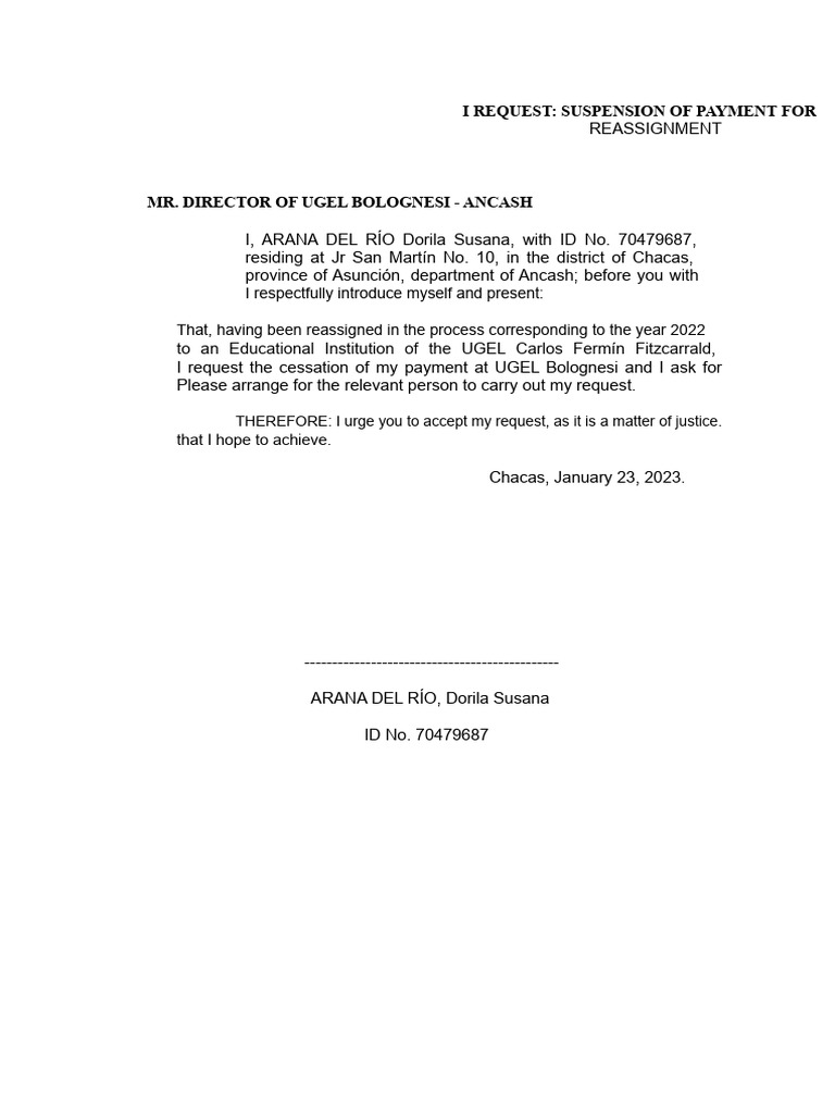 Request for Payment Suspension Notice | PDF