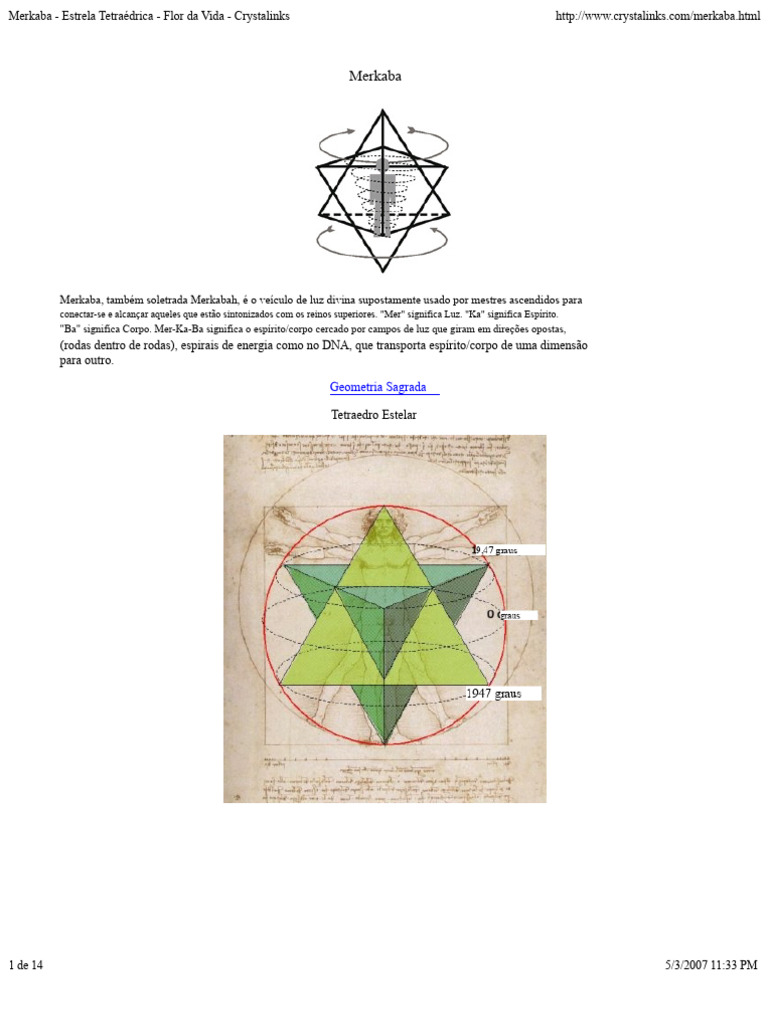 Merkaba - Tetraedro Estelar - Flor da Vida | PDF | Anjo | Deus