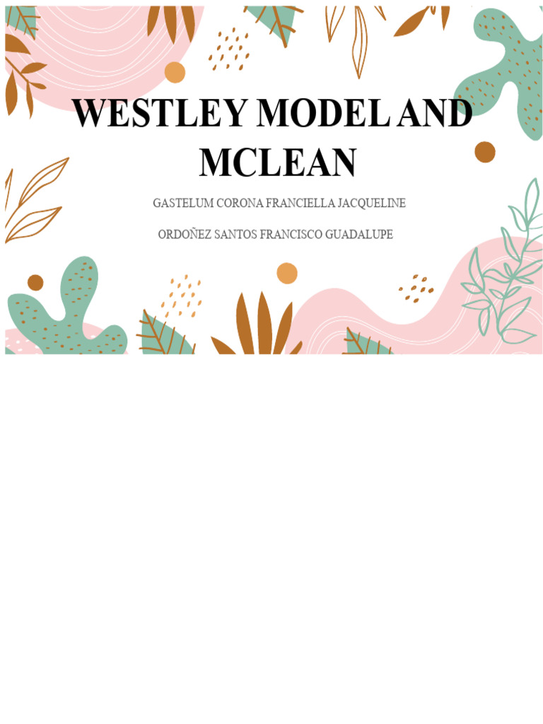Fran-Model of Westley and McLean | PDF | Communication | Information