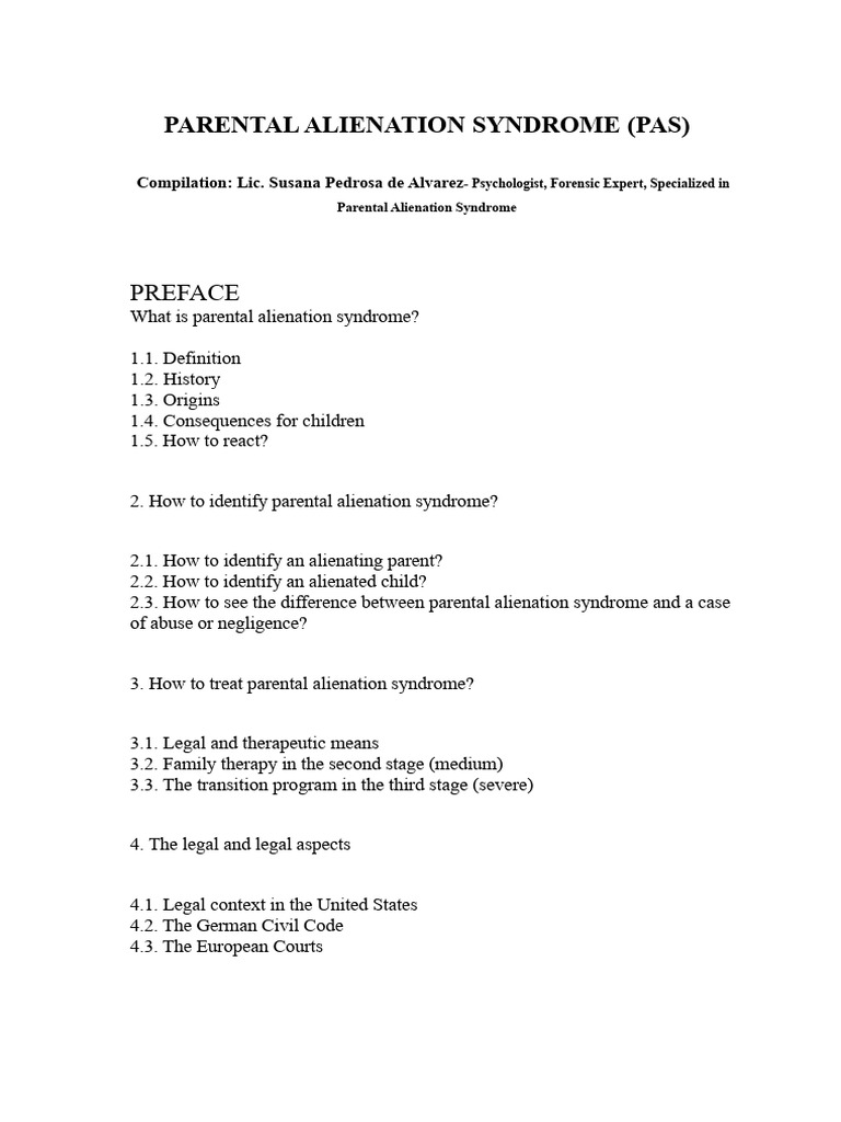 PARENTAL ALIENATION SYNDROME | PDF | Child Abuse | Mental Disorder