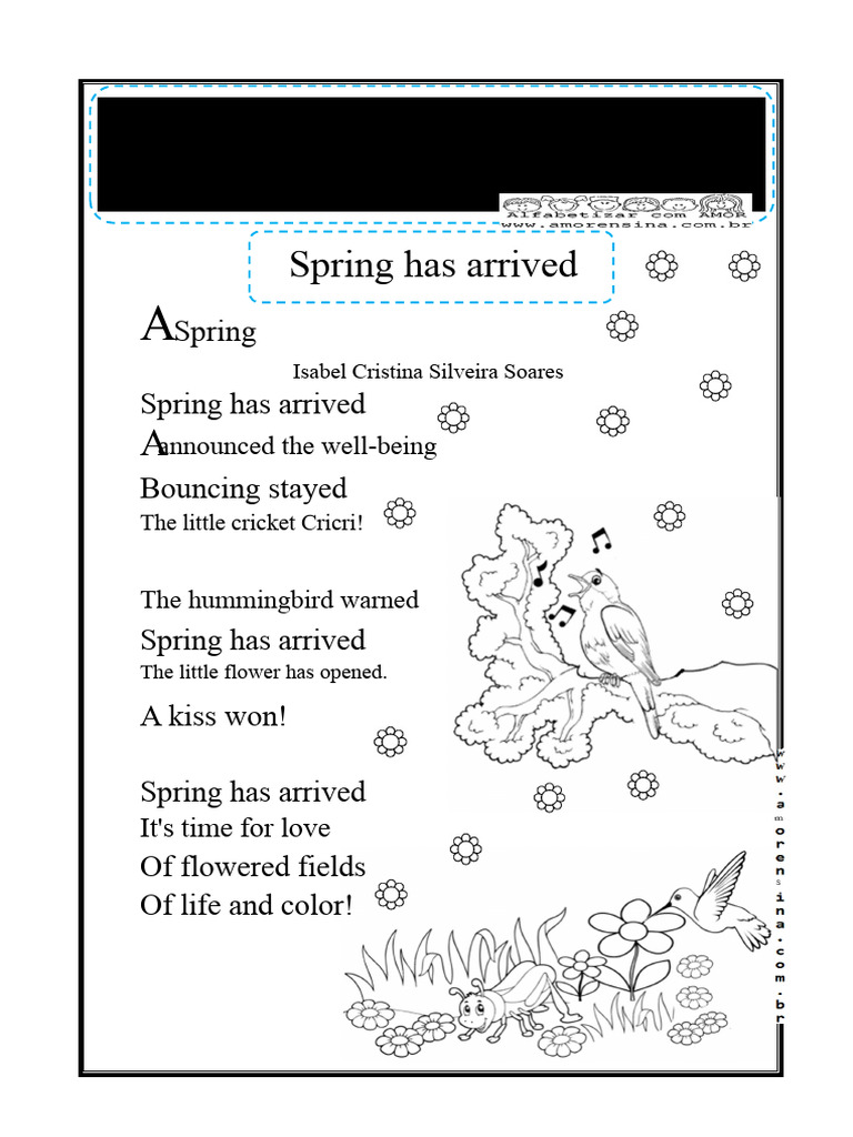Spring Poem Analysis and Activities | PDF