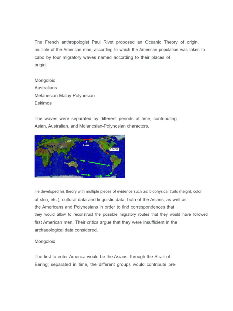 Paul Rivet's Oceanic Migration Theory | PDF | Maya Civilization ...