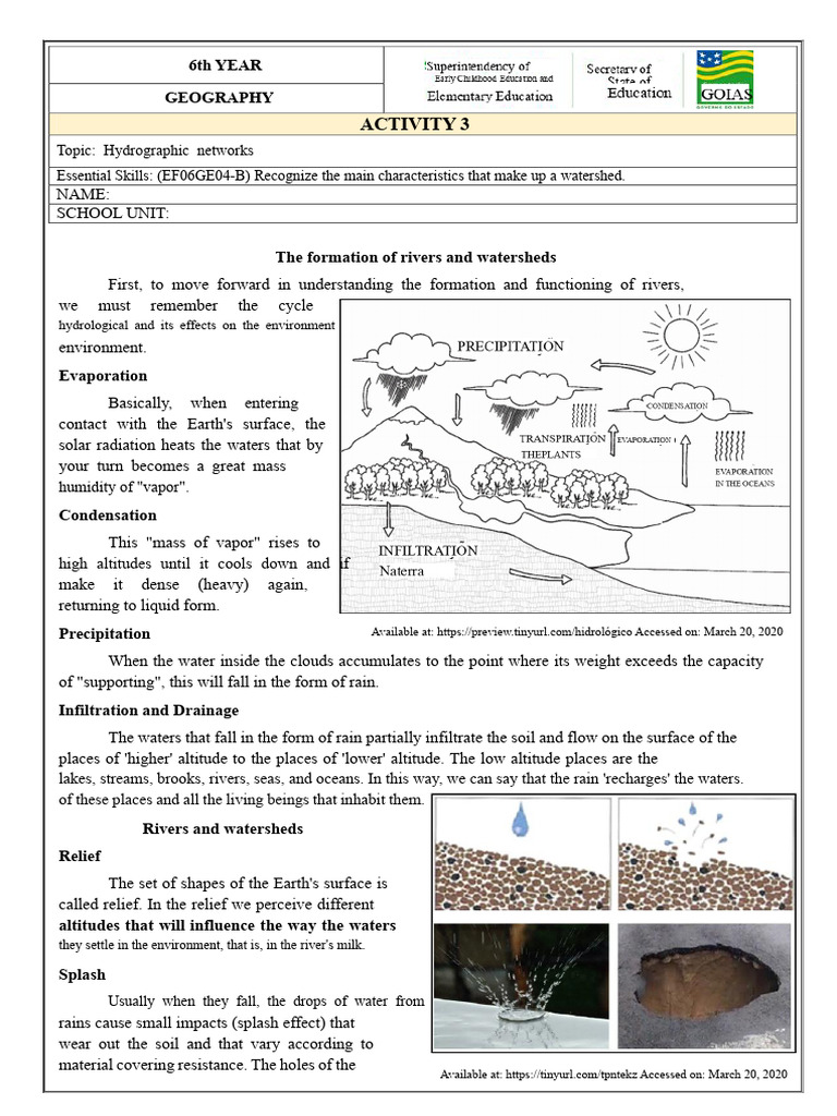 6th-GEO-Activity-3-The formation of rivers and watersheds | PDF | River ...