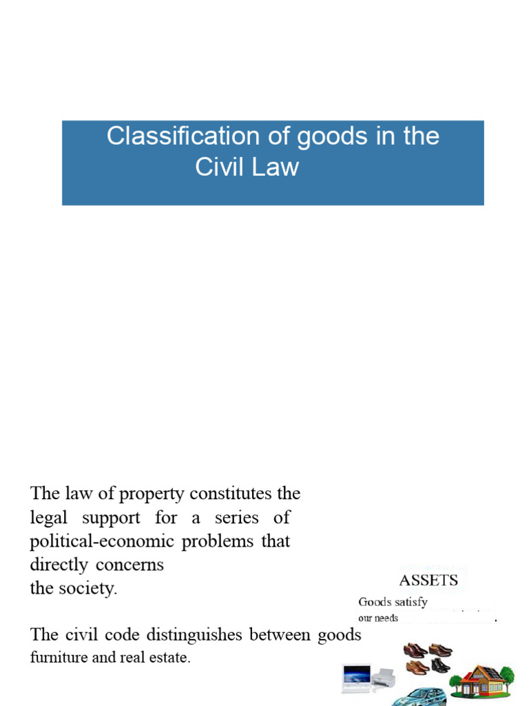 Classification of Goods in Civil Law | PDF | Property | Real Property