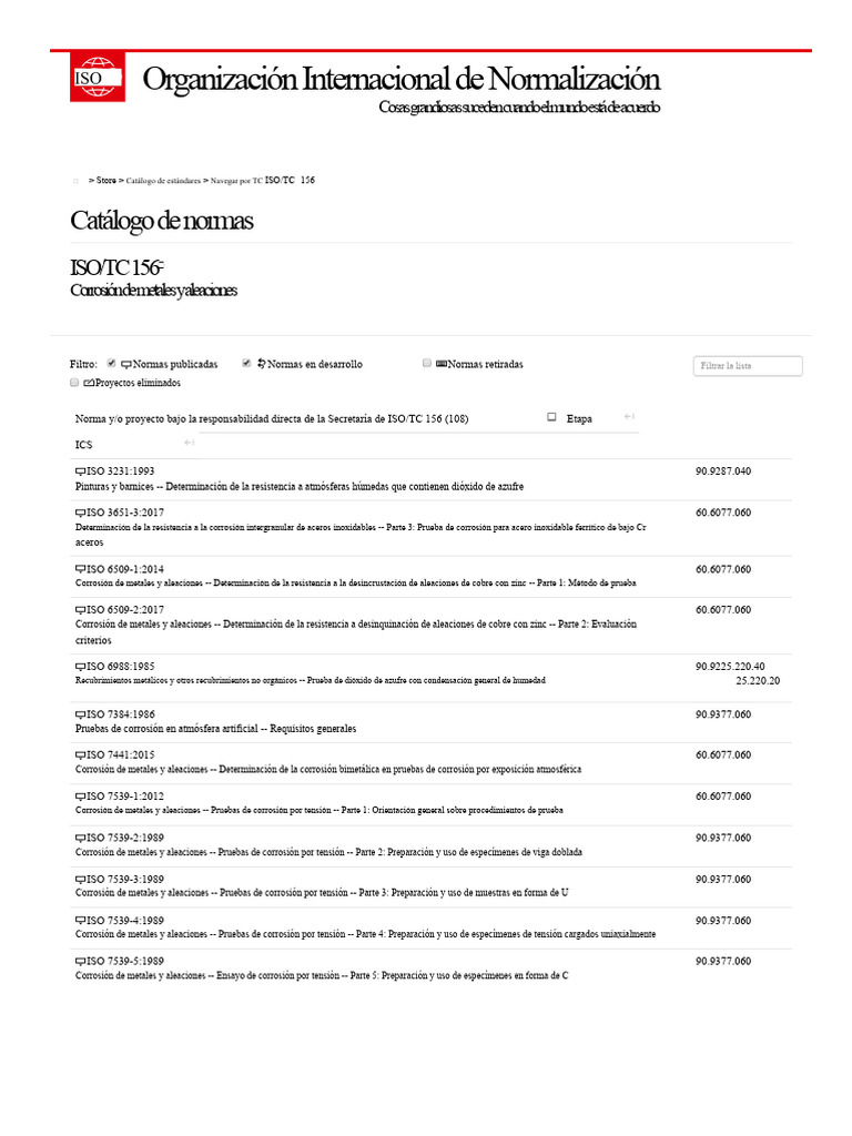 ISO - TC 156 - Corrosión de Metales y Aleaciones | PDF | Corrosión ...