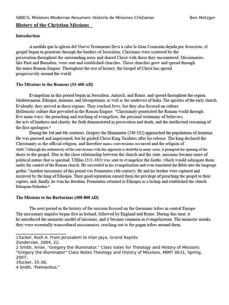 History of Christian Missions | PDF | Christian Mission | Missionary