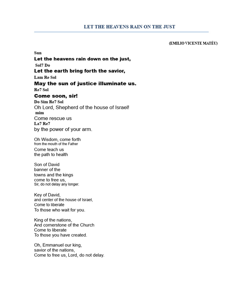 Let the heavens rain down on the righteous. | PDF | Jesus | Systematic ...