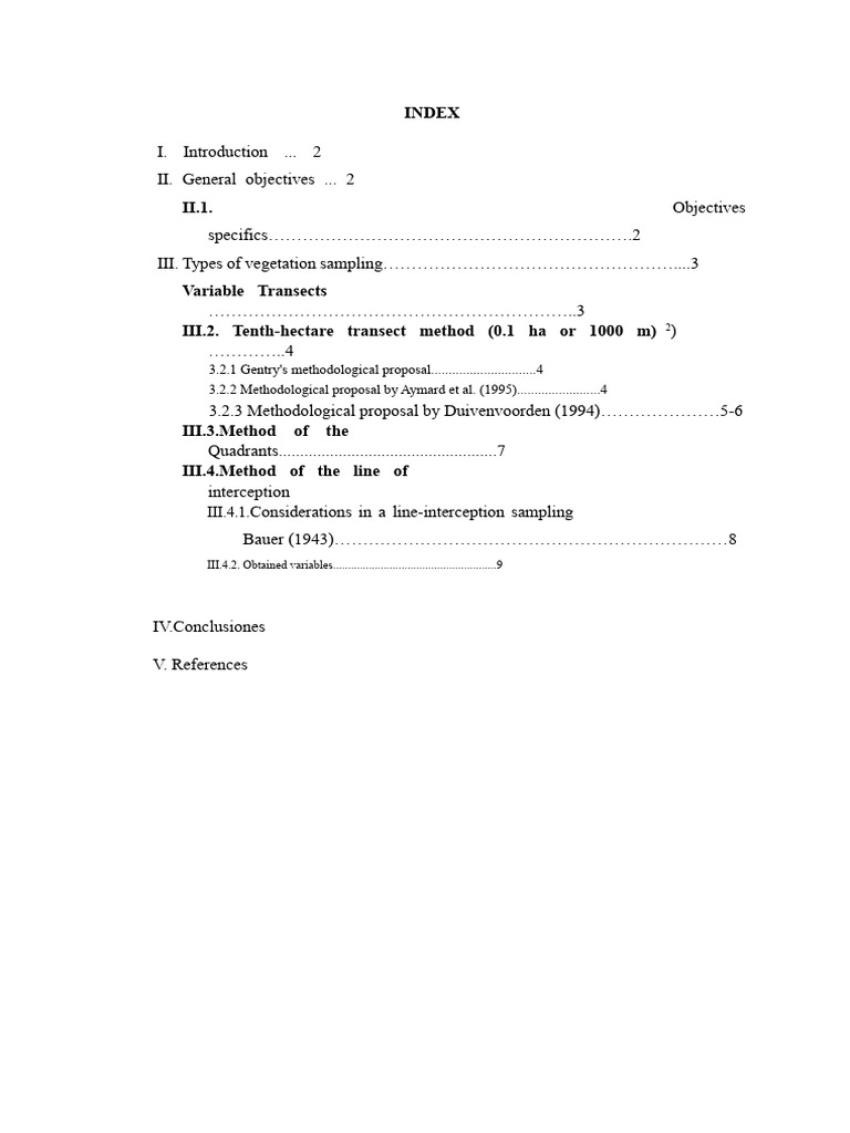Types of vegetation sampling Transects | PDF | Vegetation | Sampling ...