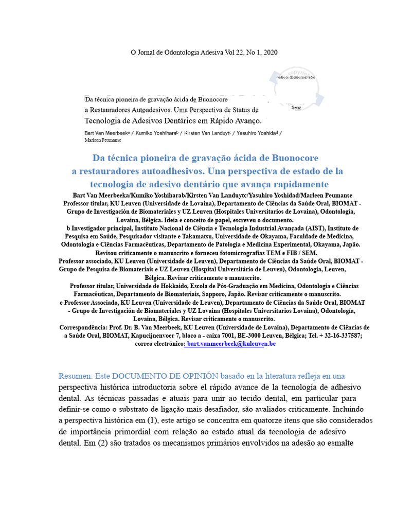 Da técnica pioneira de gravação ácida de Buonocore.pdf | PDF | Esmalte ...