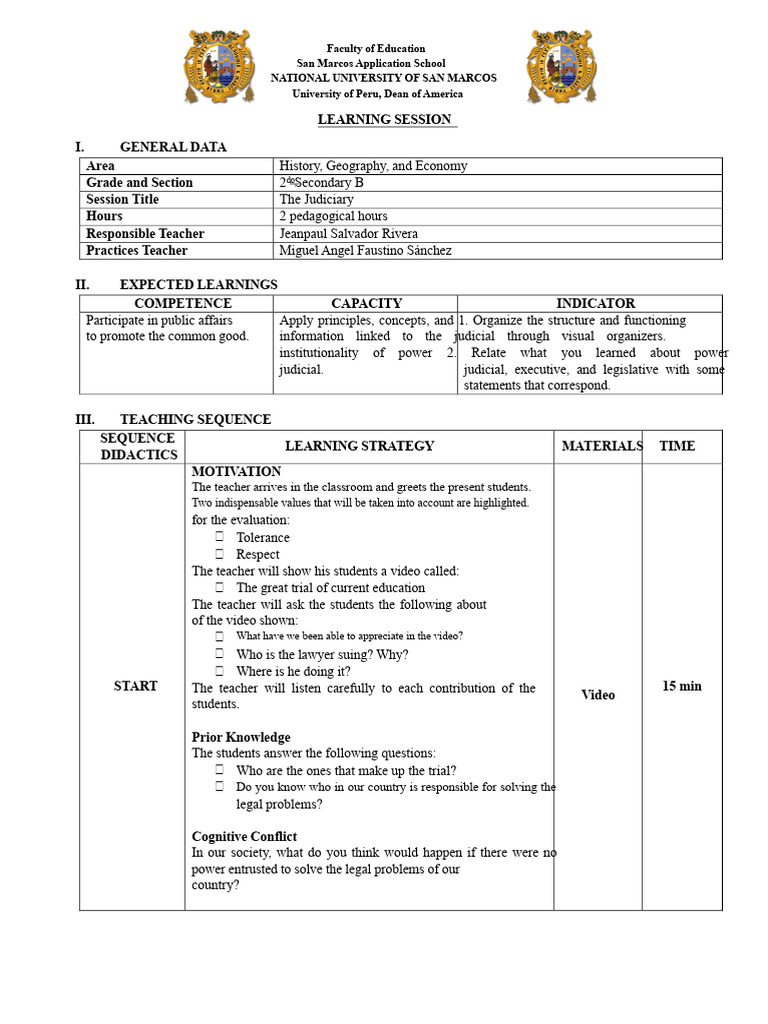 JUDICIAL POWER LEARNING SESSION | PDF | Teachers | Learning