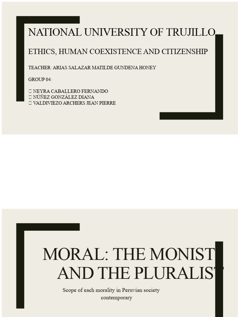 Monism vs. Pluralism in Ethics | PDF | Monism | Materialism