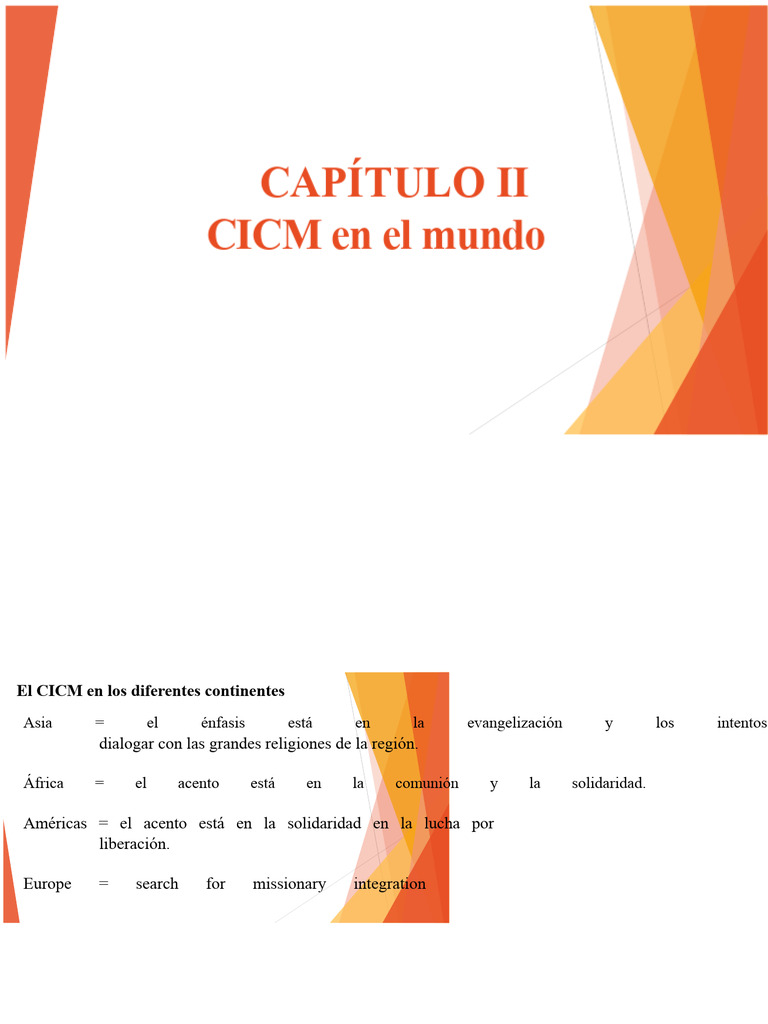 Capítulo II - CICM en El Mundo - Asia - Examen de Medio Término PDF ...