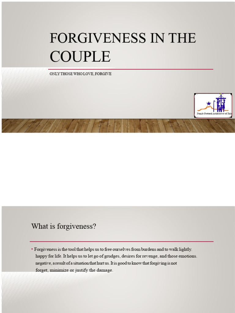 Forgiveness in The Couple | PDF | Forgiveness | Psychological Concepts