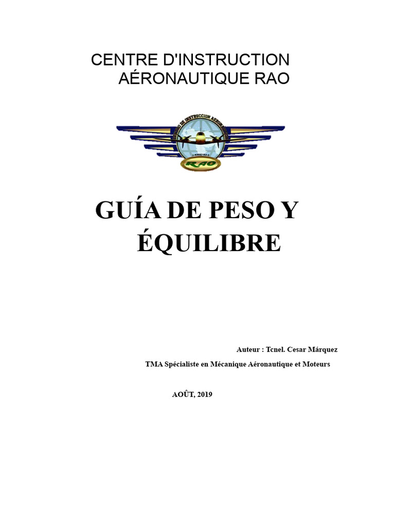 Guide de Poids et Équilibre Aéronautique | PDF | Avion | Décollage