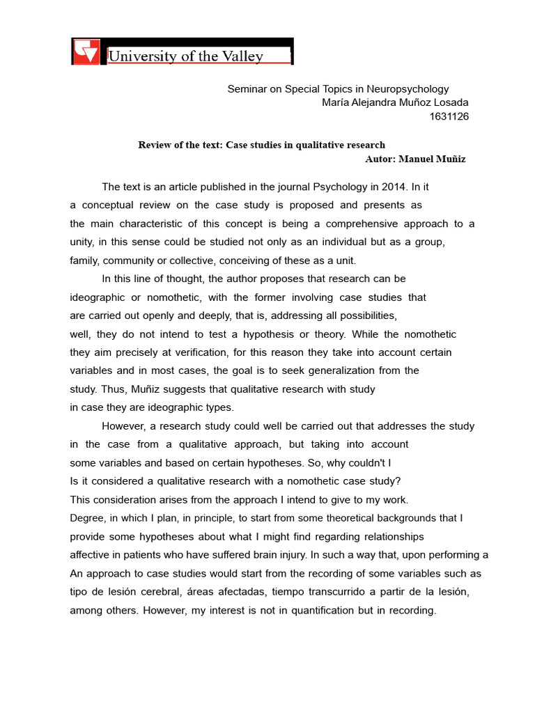 Review of text_ Case studies in qualitative research | PDF ...