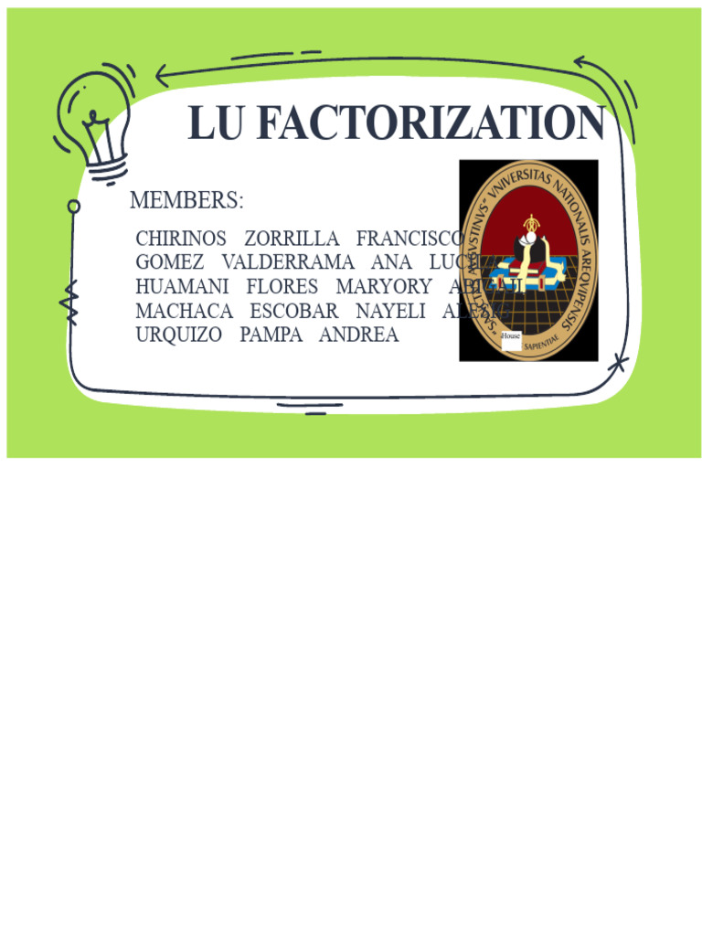 Factorization Lu Numerical Methods | PDF | Matrix (Mathematics ...