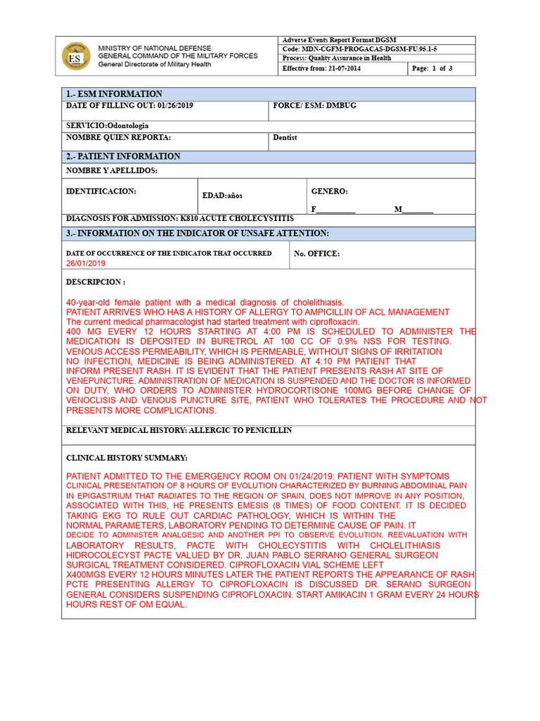 Adverse Events Reporting in Healthcare | PDF | Allergy | Medical ...