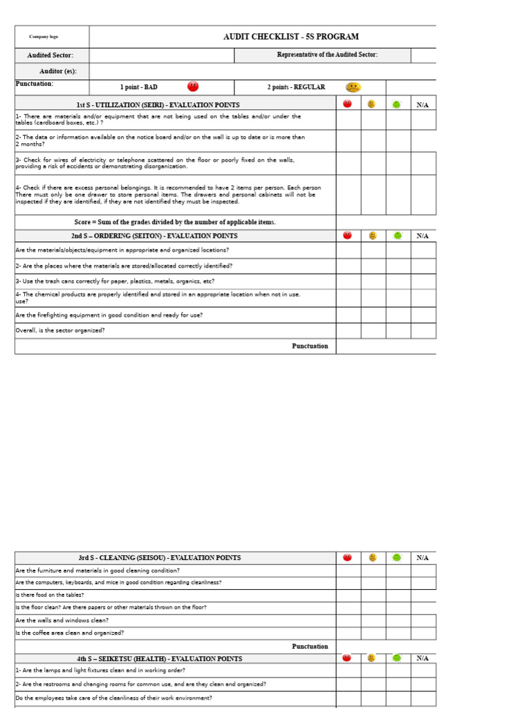 5S Program Audit Checklist Guide | PDF | Audit