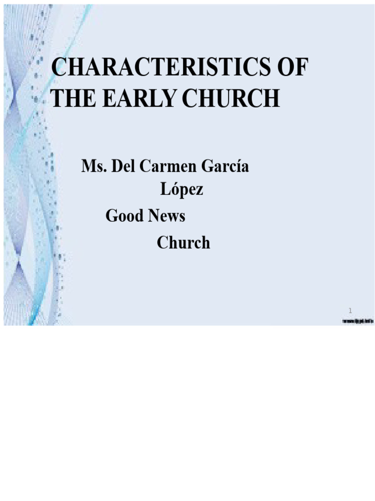 Early Church Characteristics and Growth | PDF | Paul The Apostle ...