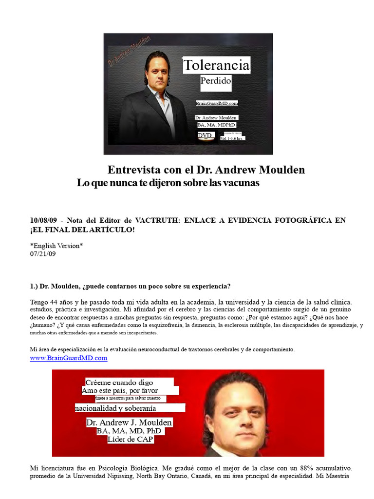 Entrevista Con El Dr. Andrew Moulden - Lo Que Nunca Te Dijeron Sobre ...