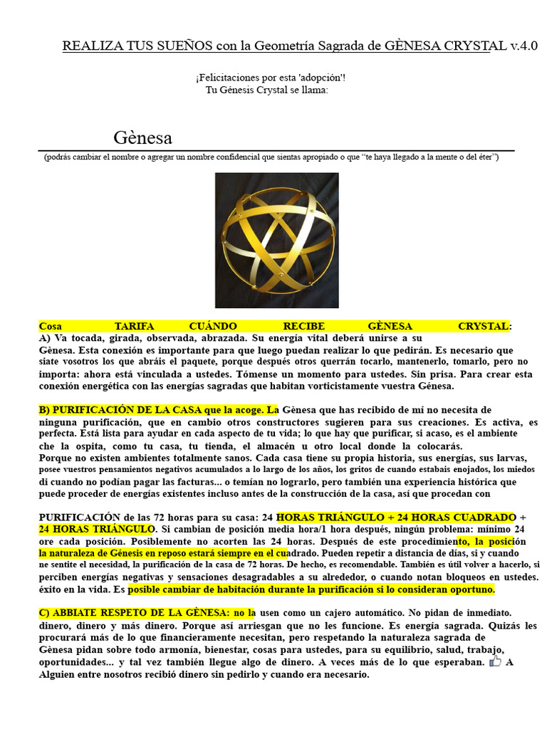 MANUAL DE USO DEL CRISTAL GENESA Ver 4 | PDF | Vida