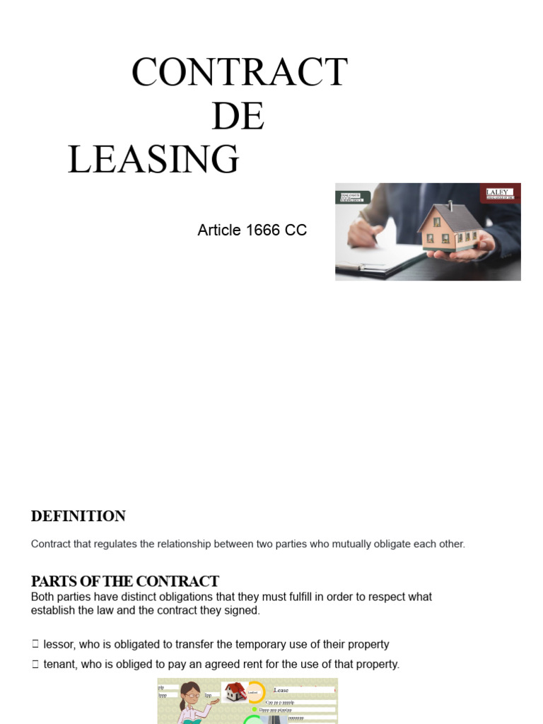 Lease Contract Overview and Obligations | PDF