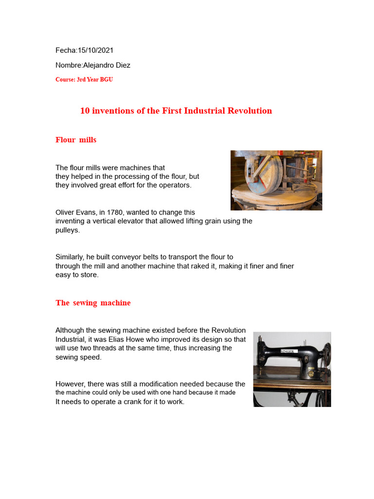 Key Inventions of the Industrial Revolution | PDF | Engines | Machines