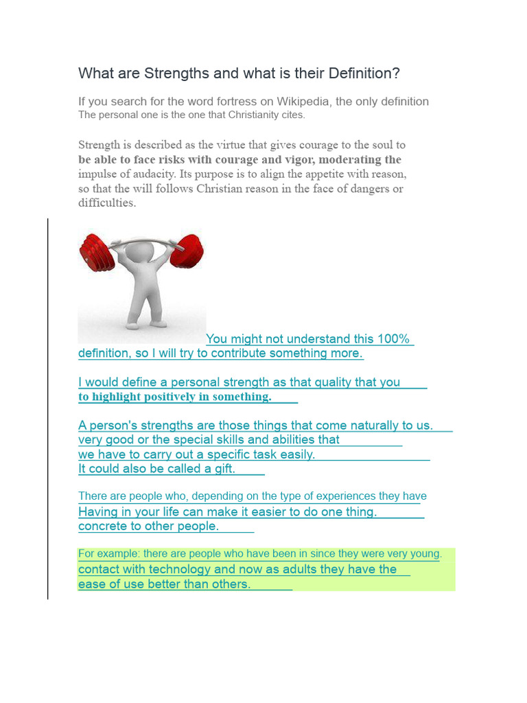 What are Strengths and what is their Definition.docx | PDF | Courage ...