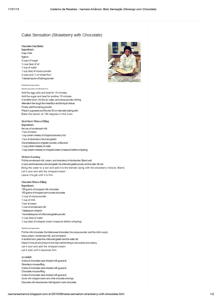 Recipe Book - Isamara Amâncio - Sensation Cake (Strawberry With ...